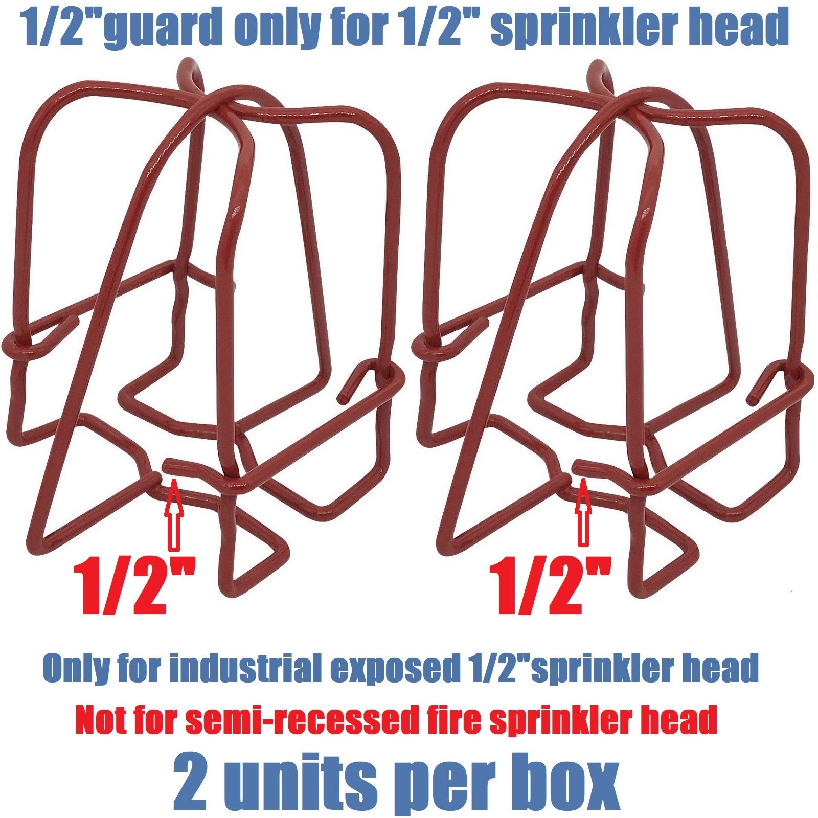 Happy Tree (2 Pack) 1/2" IPS Red Fire Sprinkler Head Guard Cover for P ...